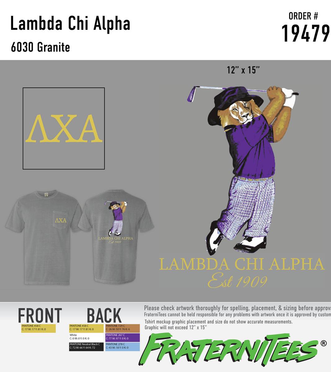 Lambda Chi Alpha - Golf Lion – FraterniTees | Custom Greek Apparel